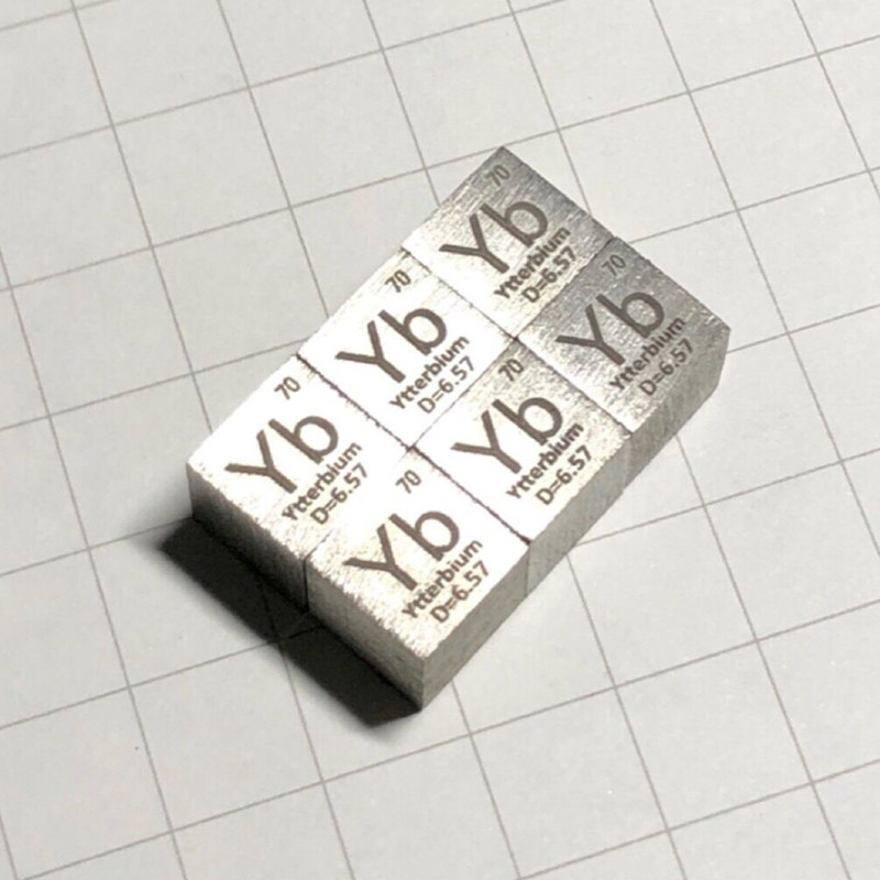 10mm Element Cube of Ytterbium - LJQMETAL